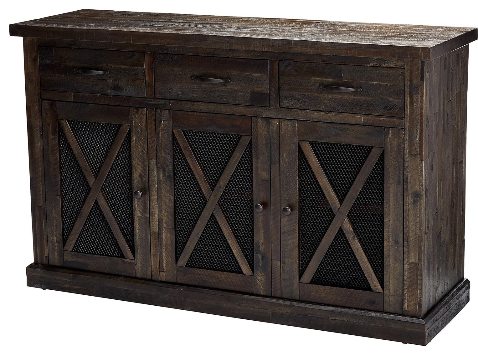Solid Acacia Wood Storage Cabinet in Farmhouse Style With Ample ...