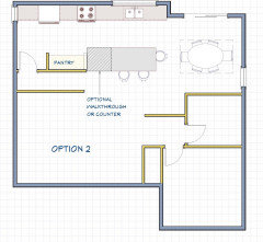 how would you lay out kitchen and dining?