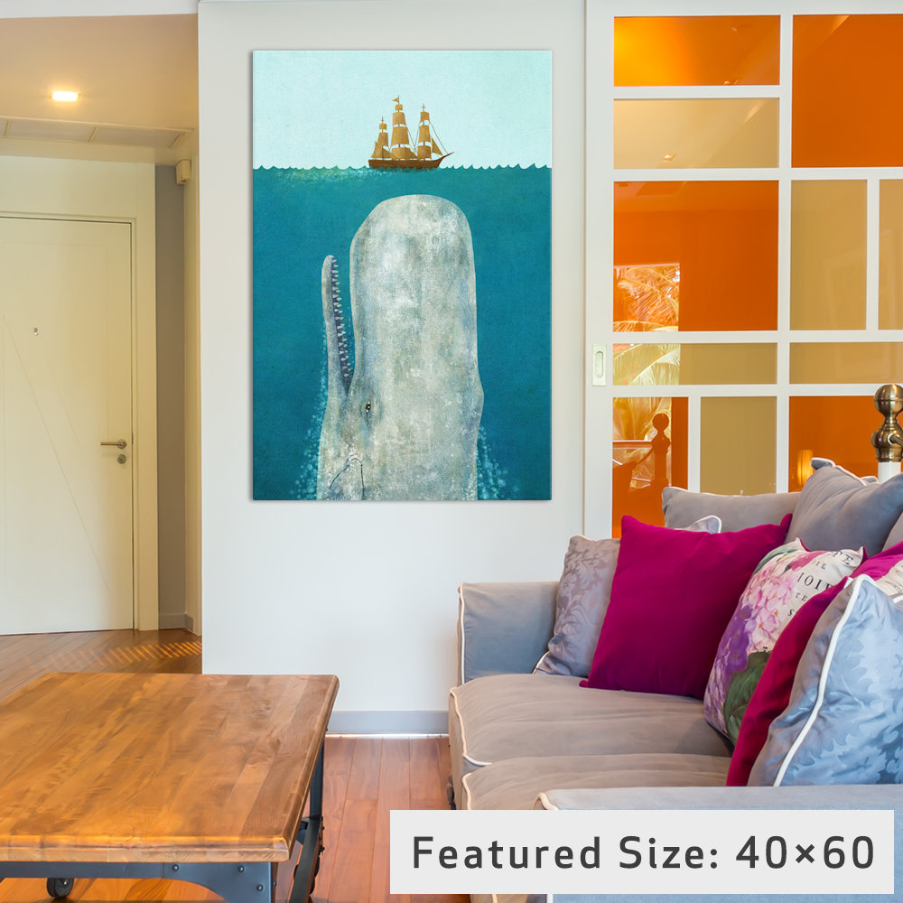 The Whale by Terry Fan Art, 40" x 26" x 1.5" - Beach Style - Prints And ...