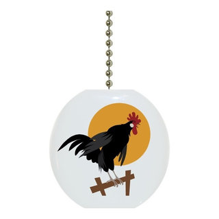 Rooster on Fence Ceiling Fan Pull - Farmhouse - Ceiling Fan Accessories ...