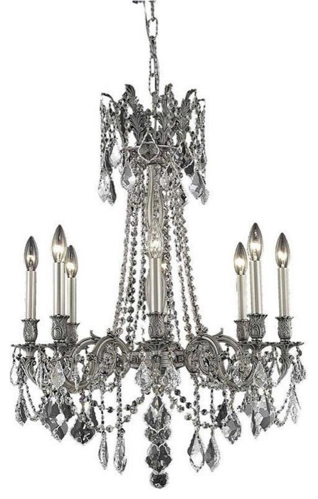 Elegant Lighting Rosalia 28" 10 Light Royal Crystal Chandelier, 24" - 8 ...