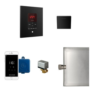 Mr Steam Square Butler Steam Shower Package, Brushed Bronze - Steam ...