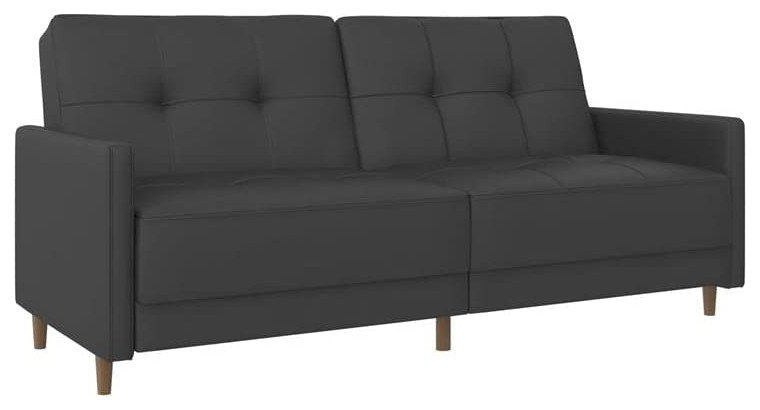 Multi-Functional Mid Century Modern Futon Sofa, Tufted Back & Track ...