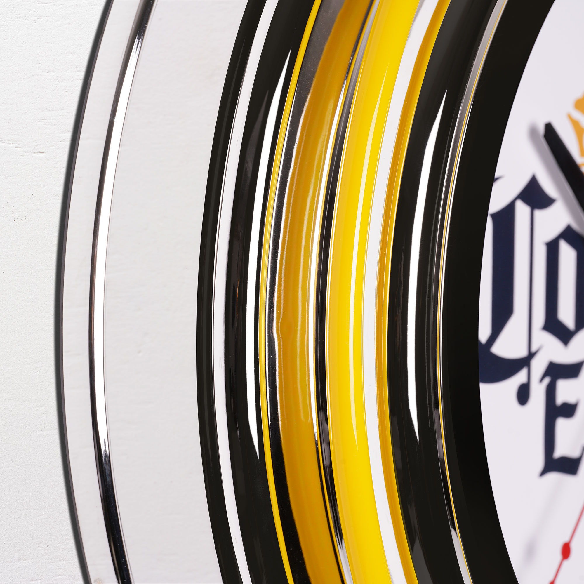 Corona Retro Round Neon Wall Analog Clock with Pull Chain - 14.5 ...