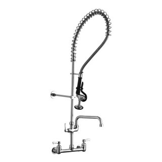 Elkay 30" Low Flow Triple Handle Wall Mount Left Pre Rinse Faucet ...