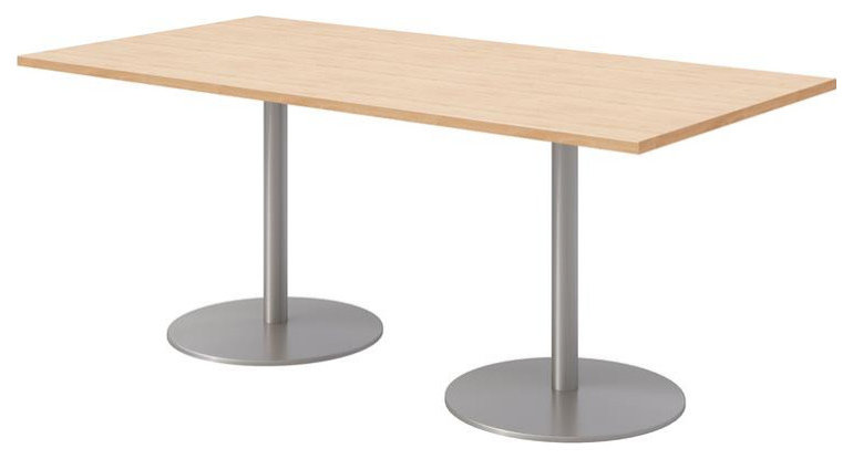 36 x 72" Table - Maple Top - Silver Base - Contemporary - Dining Tables ...