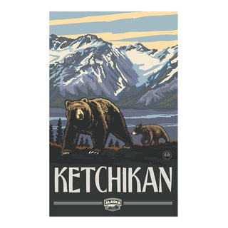 by Artist Paul A. Lanquist Ketchikan Alaska Grizzlies Art Print, 30"x45 ...