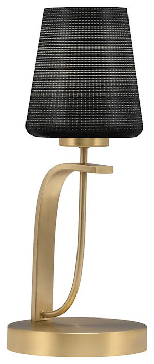 Toltec Cavella Accent Lamp, New Age Brass, 6" Black Matrix Glass, 39 ...