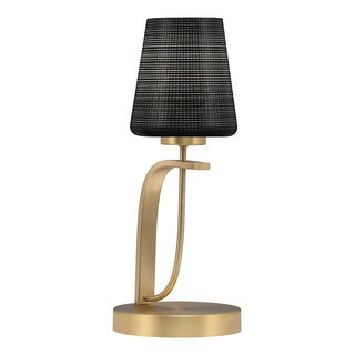 Toltec Cavella Accent Lamp, New Age Brass, 6" Black Matrix Glass, 39 ...