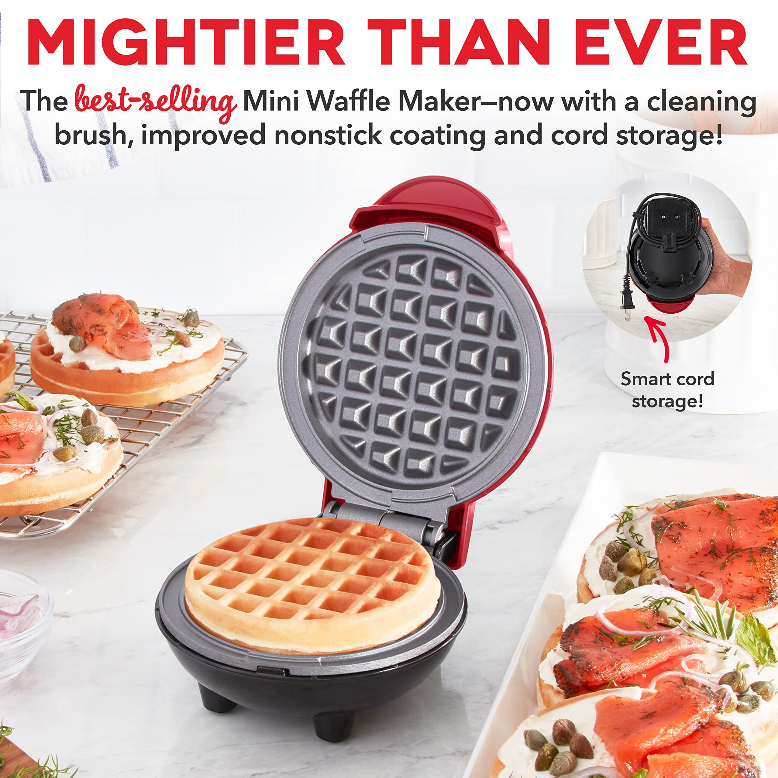 Deluxe Mini Maker for Individual Waffles, Hash Browns, Keto Chaffles ...