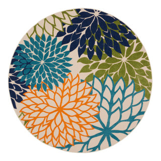Nourison Home 10' Round Aloha Multi-Color Area Rug, 10'xRound ...