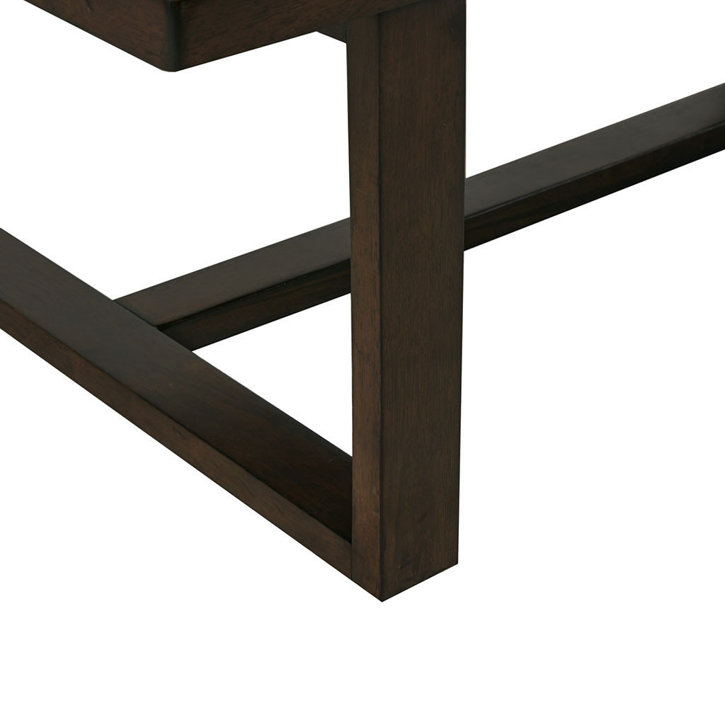 Madison Park Tracey Dark Coffee Faux Leather Wood Accent Bench, Brown ...