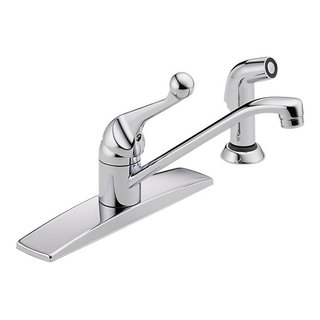 Delta 134/100/300/400 Series Single Handle Kitchen Faucet with Spray ...