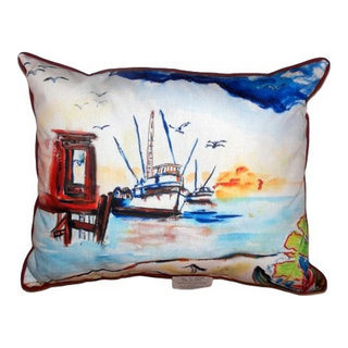 Dock & Shrimp Boat Extra Large Zippered Pillow 20x24, 20 inches x 24 ...