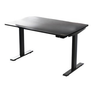 30" Adjustable Black Stainless Steel Computer Desk - Industrial - Desks ...