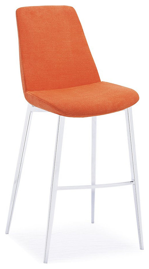 Athena Barstool ORANGE fabric - Contemporary - Bar Stools And Counter ...