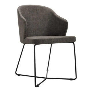 Toby Modern Gray Fabric Dining Chair, Set of 2 - Transitional - Dining ...