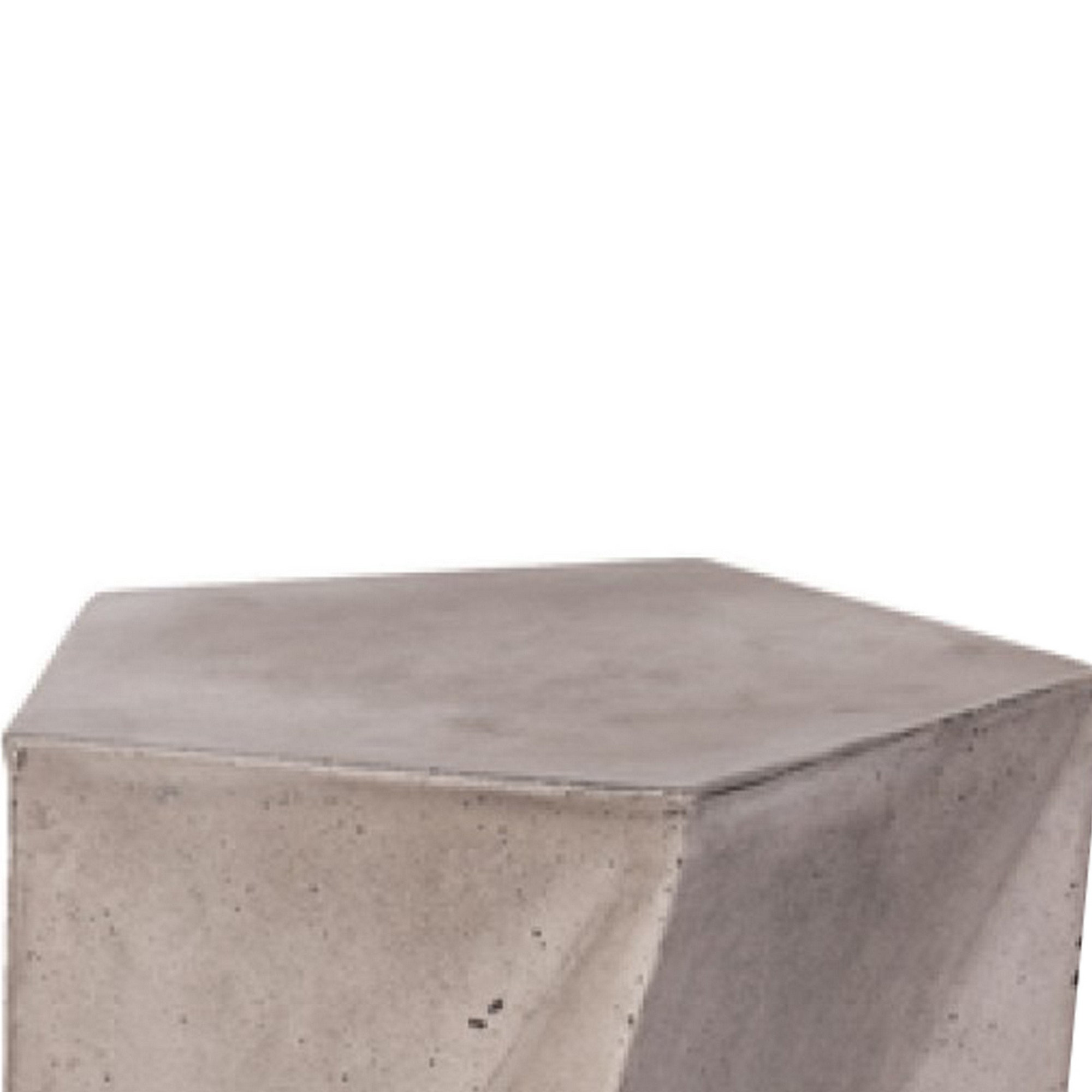 Contemporary Faceted Concrete Stool with Pentagonal Top, Gray ...