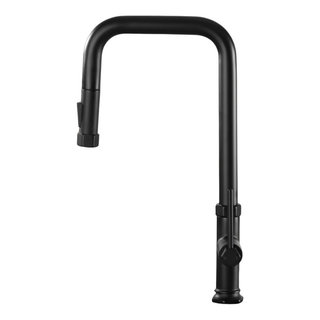 Modern Swivel Kitchen Faucet with Hexagonal Handle and Pull Down ...