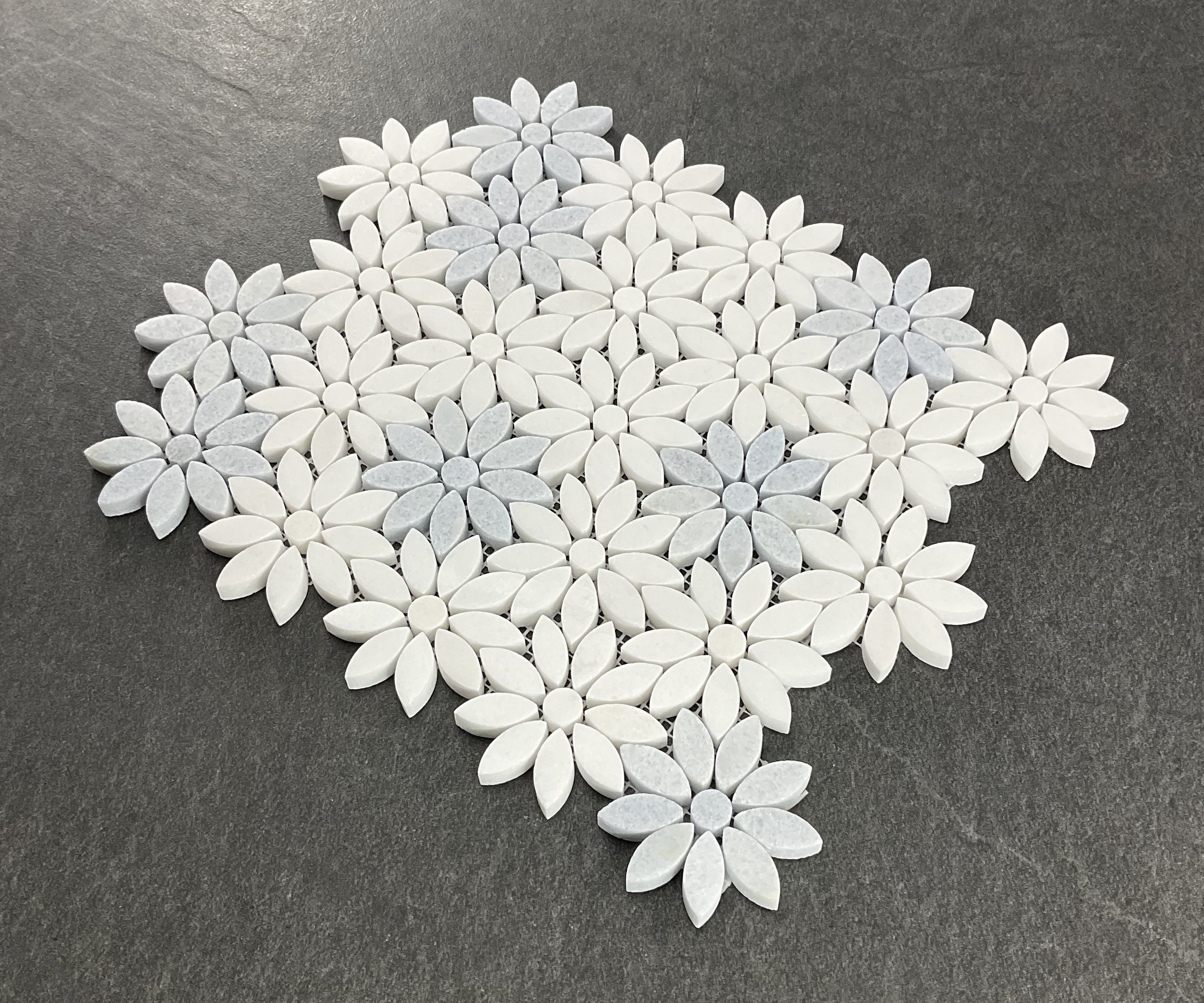 Flower Pattern Marble Novelty Mosaic Wall & Floor Tile - Contemporary ...