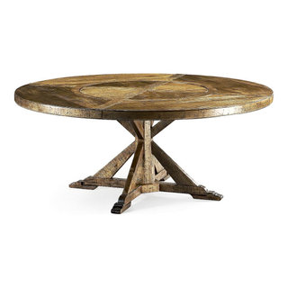 Rustic Round Dining Table, Medium Brown - Rustic - Dining Tables - by ...