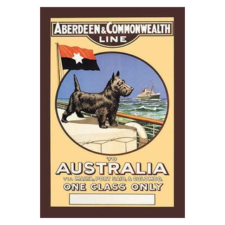 Aberdeen and Commonwealth Cruise Line to Australia, 12" x 18 ...
