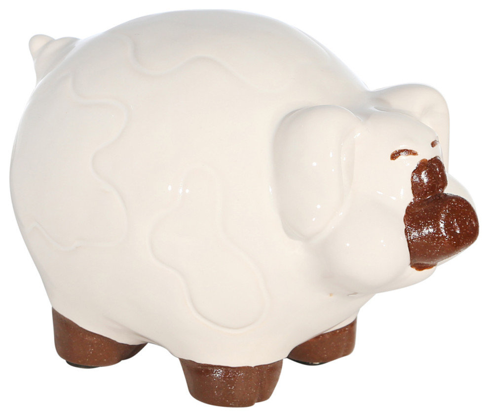 Ceramic 5" Barn Pig, Ivory - Farmhouse - Decorative Objects And ...