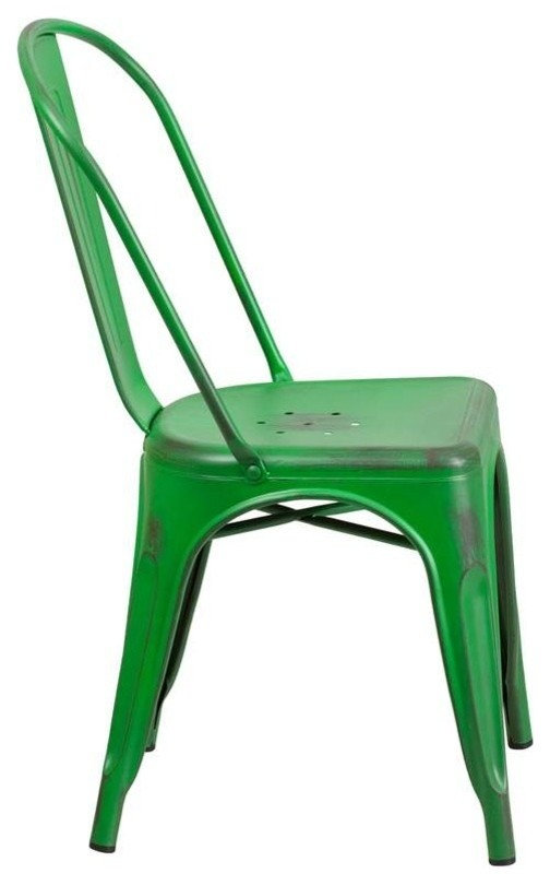Flash Furniture Commercial Distressed Green Stackable Chair - ET-3534 ...