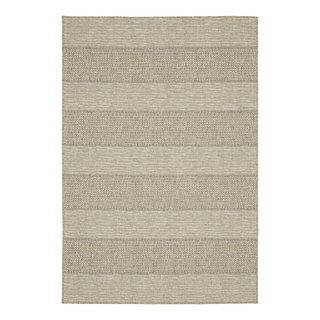 Tinley Broad Stripe Tan/Light Brown Indoor-Outdoor Area Rug, 3'3" x 5 ...