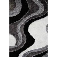 5'x7' Hand-Tufted Black With Gray Living Room Shaggy Area Rug ...