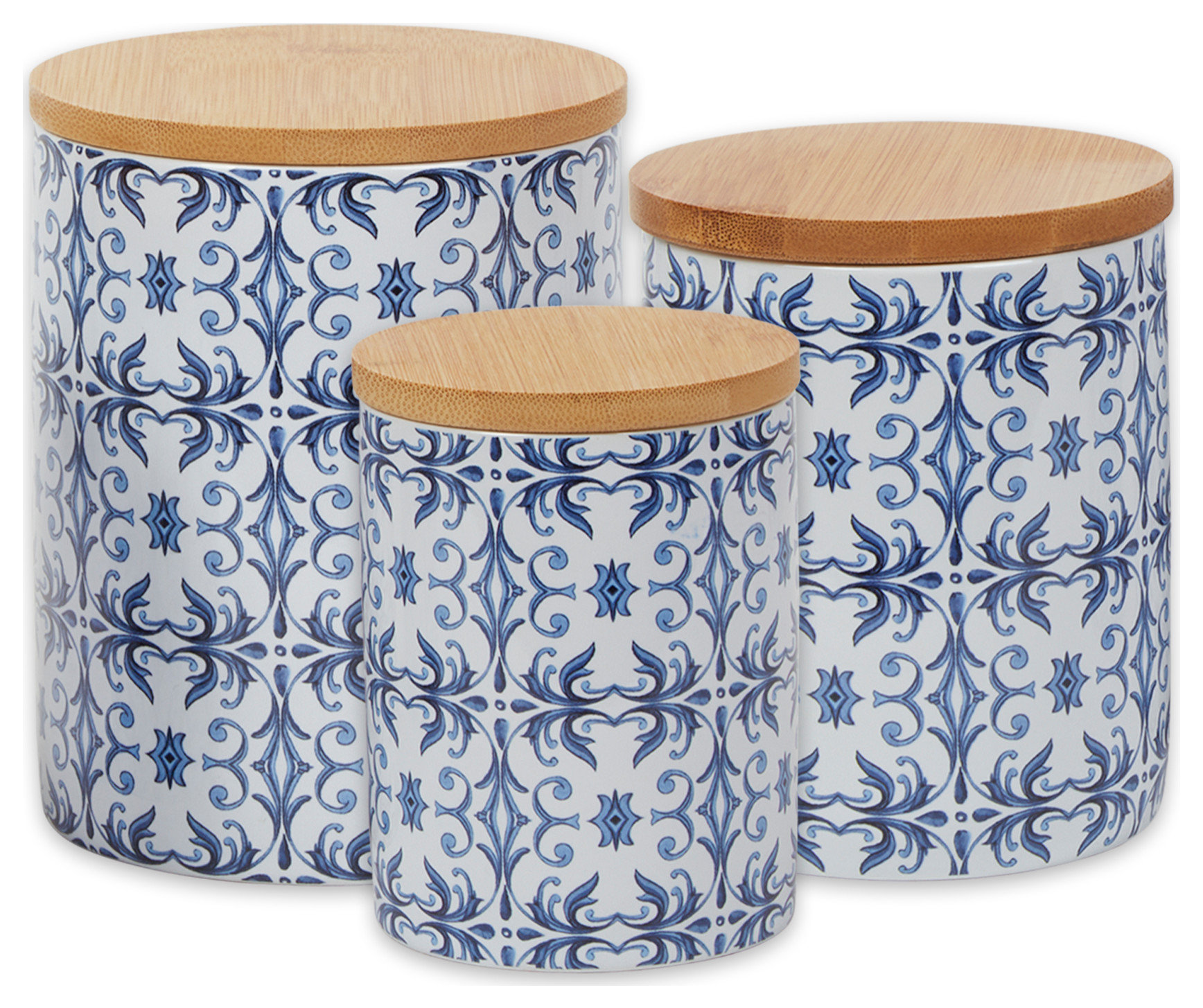 Portuguese Tile Ceramic Canister Set/3 - Contemporary - Kitchen ...