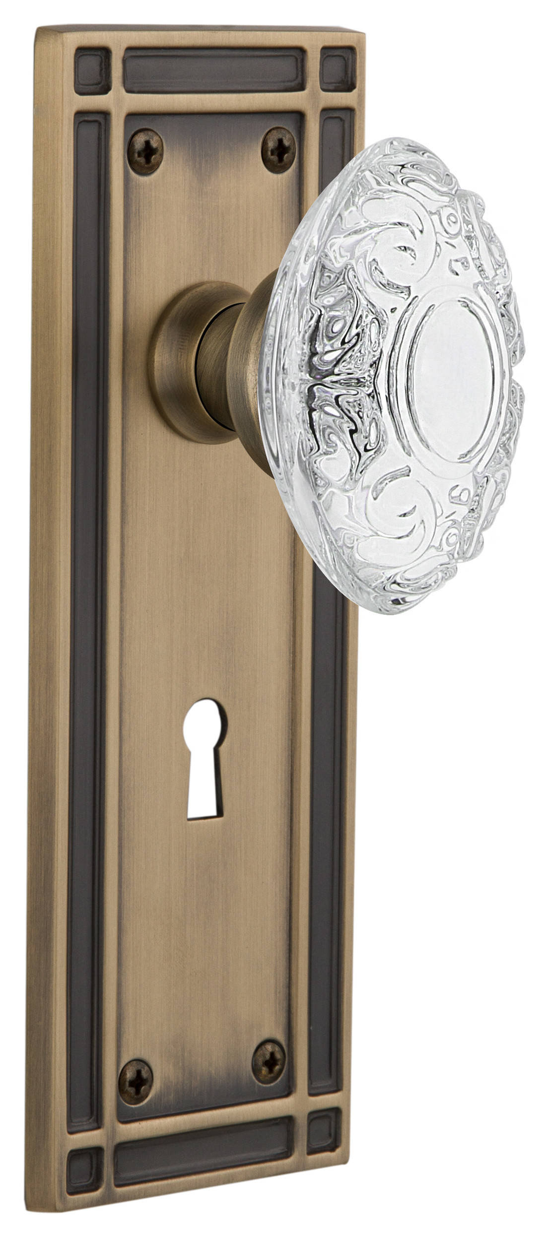 Mission Plate Passage With Keyhole Crystal Victorian Knob, 2.75 ...