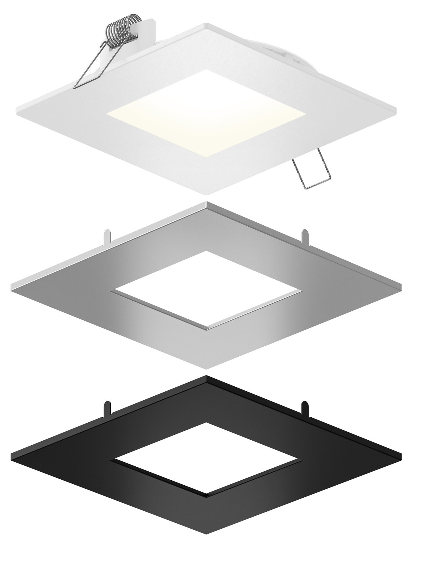 6" Square Color Changing LED Panel with Interchangeable Trim - Recessed ...