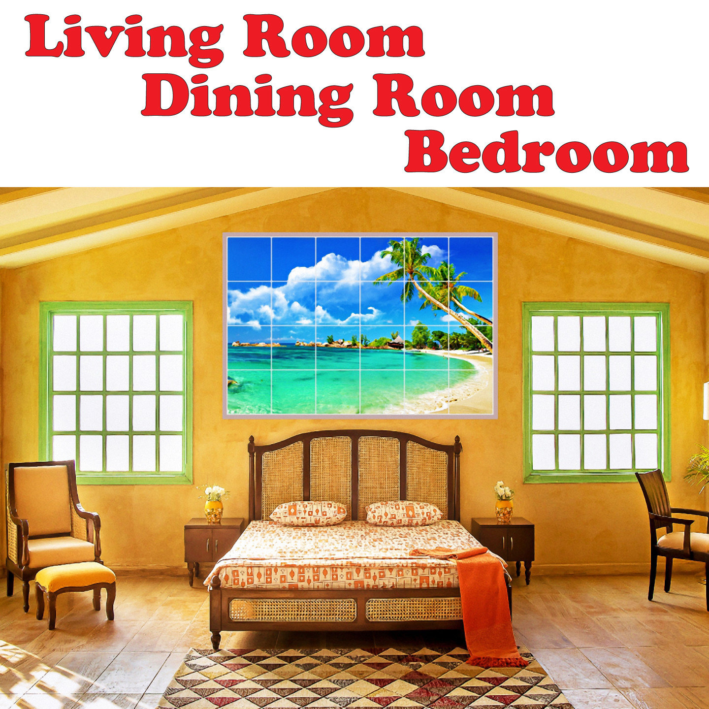 Beach Ceramic Tile Wall Mural HZ500086, 25.5" Wide x 17" High - Beach ...