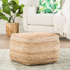 Jaipur Living Boysen Beige Solid Square Pouf - Beach Style - Floor Pillows And Poufs - by ...