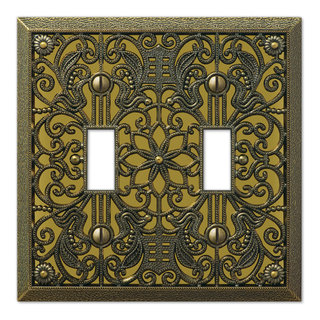 Filigree Cast 2-Toggle Wall Plate - Traditional - Switch Plates And ...