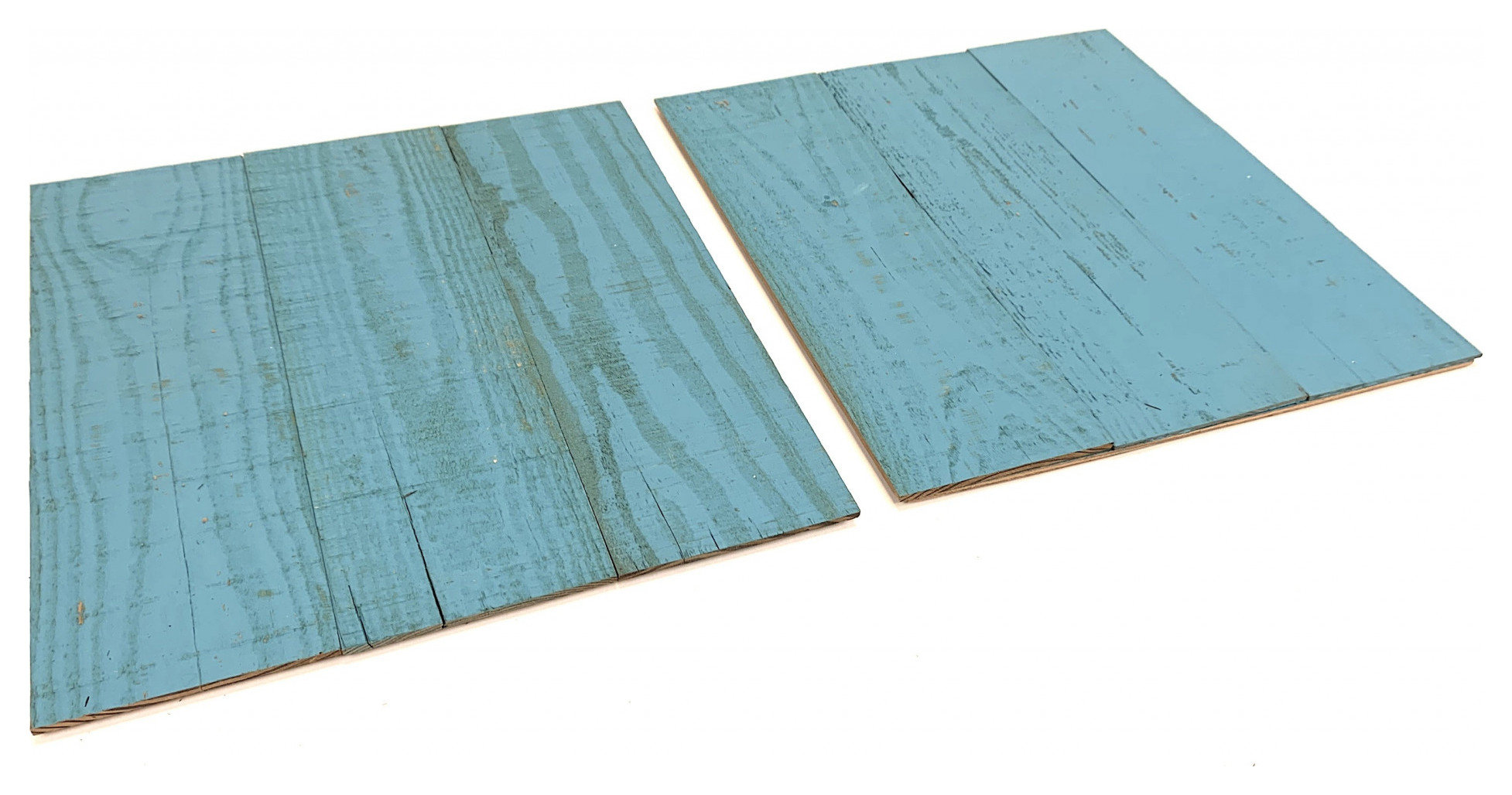 Set of Two Aqua Blue Rustic Wood Wall Art Hanging Panels - Farmhouse ...