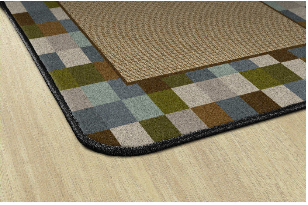 Flagship Carpets FM180-22A 4'x6' Border Blocks Teal Educational Rug ...