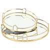 Mianzi Round Quilted Rim Gold Metal Trays (Set of 2) - Contemporary ...