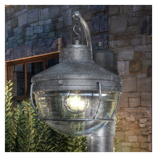 Luxury Nautical Post Light, Aged Zinc, UEX1059 - Beach Style - Post ...
