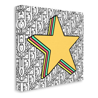 Star Shape Pop Art over High Fashion Pattern, 24 x 24 - Contemporary ...