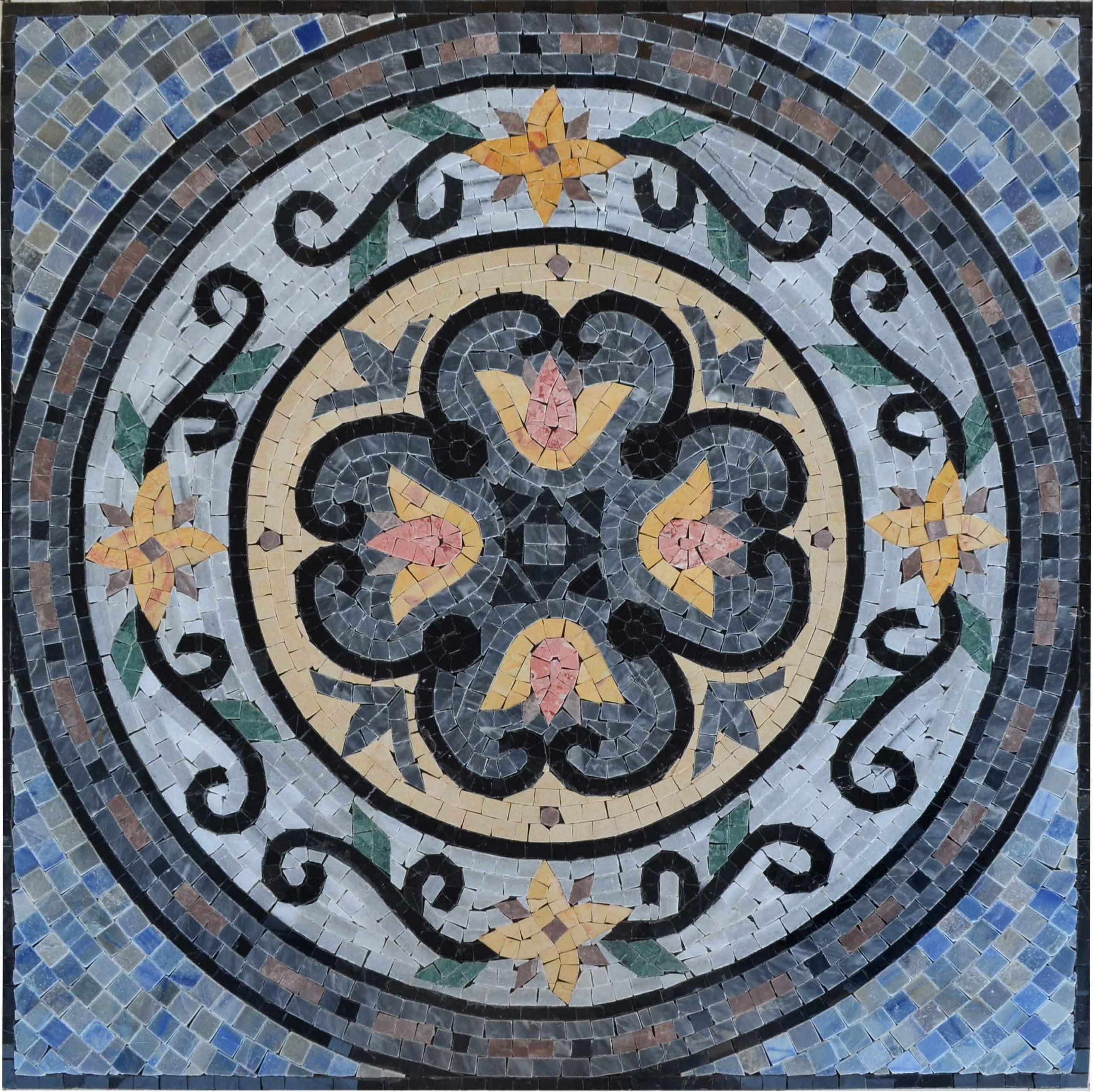 Marble Mosaic Accent, Maroc, 31" x 31" - Traditional - Tile Murals - by ...
