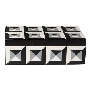 Deco Border Square Box, Large, Small - Contemporary - Decorative Boxes ...