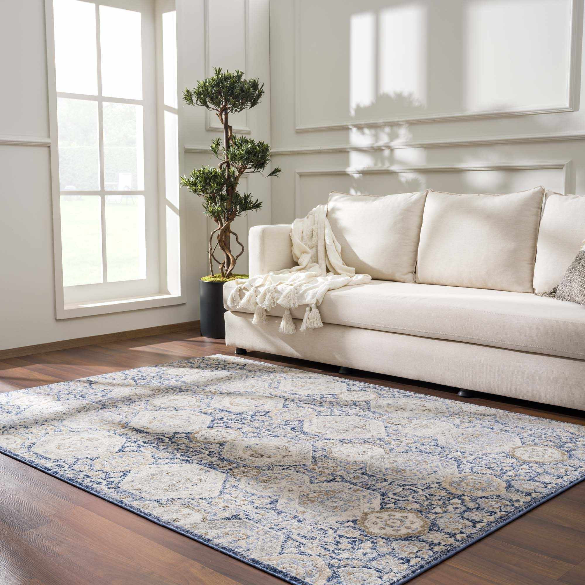 Hauteloom Parkerfield Blue Area Rug, 6'7"x9' - Contemporary - Area Rugs ...
