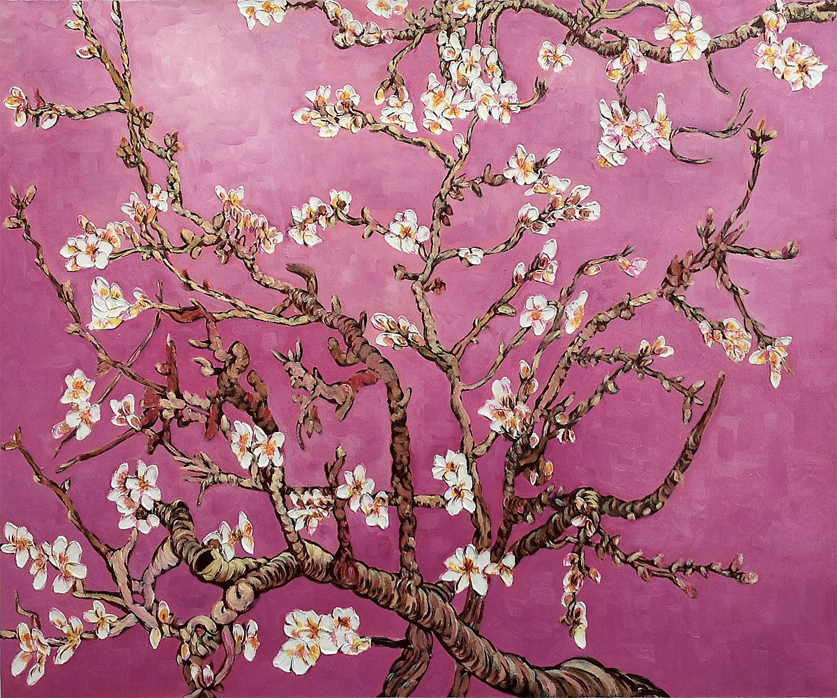Branches of an Almond Tree in Blossom, Magenta, 20X24 - Traditional ...