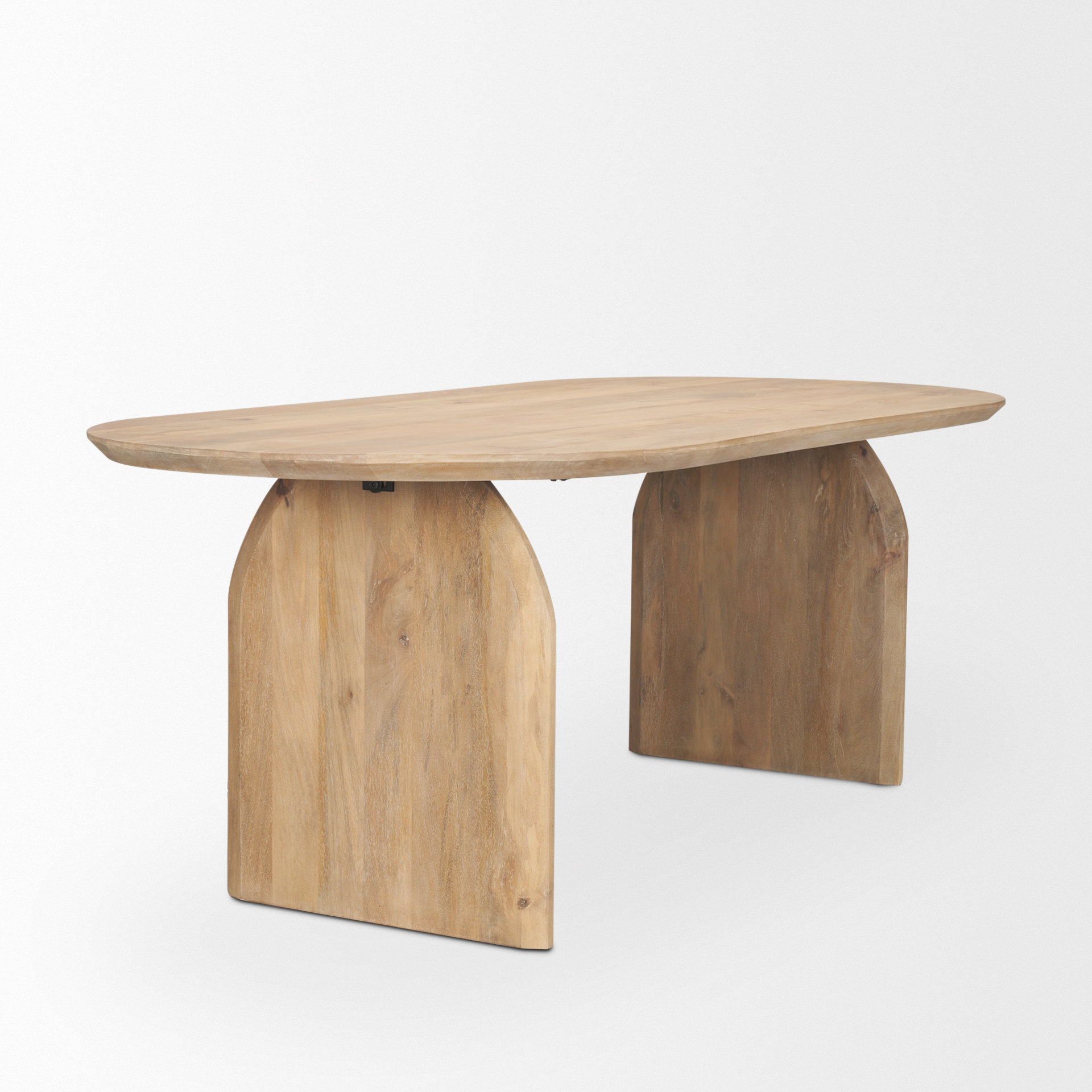 Isla Oval Dining Table WithLight Brown Wood Top and Arched Legs - Transitional - Dining Tables ...