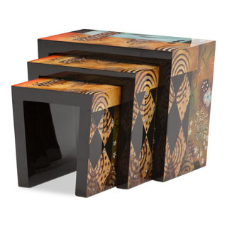Michael Amini Illusions 3-Piece Nesting Table Set - Contemporary ...