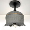 Farmhouse Galvanized Lotus Ceiling Light - Industrial - Flush-mount ...