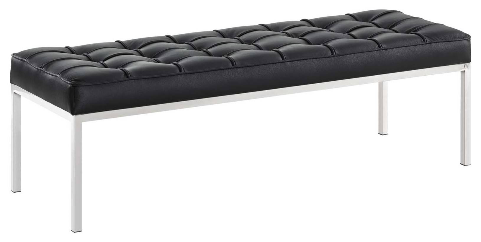 Modern Urban Living Accent Chair Bench, Genuine Leather - Contemporary ...