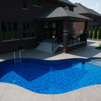 Rectangle Pool with Sheer Descent Water Feature